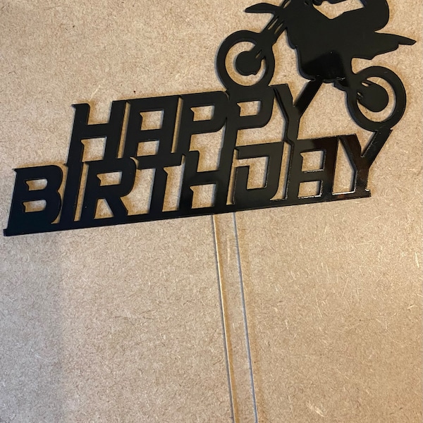 Motocross Cake Topper Svg, Motocross Happy Birthday Cake Topper ...
