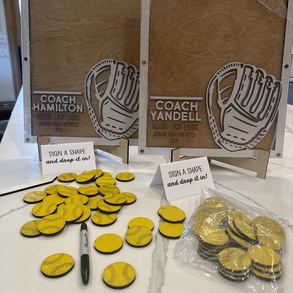 Custom Softball Coach Gift Drop Box, Laser Cut Coach Appreciation Gift ...