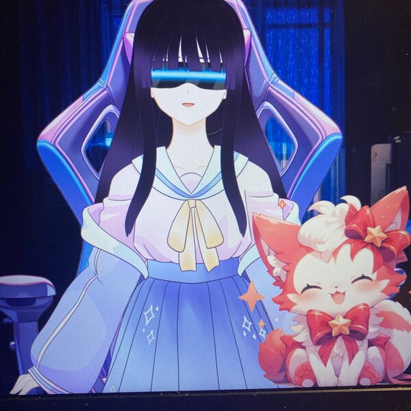 PNG Vtuber Gaming Chair - Purple, Blue and Pink - PNG With Transparent ...