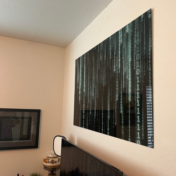 Matrix Wall Art on Tempered Glass, Matrix Wall Hanging, Abstract Wall ...