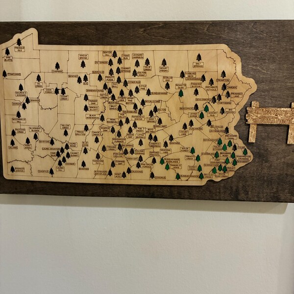 Customizable Pennsylvania State Park Tracking Map - Etsy