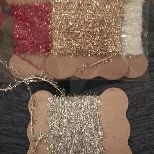 Tinsel Twine String, Metallic GOLD, SILVER, WHITE, Red - Etsy