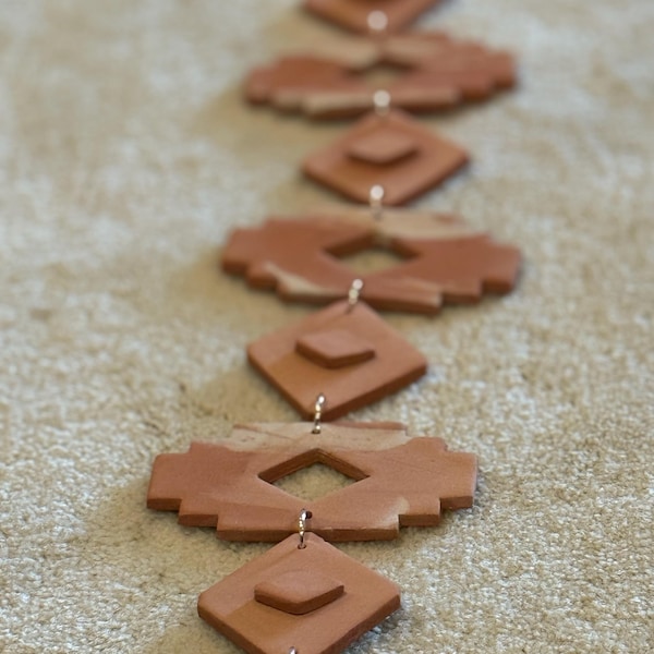 Sedona | Southwestern Handcrafted Clay Wall Hanging | Marbled White ...