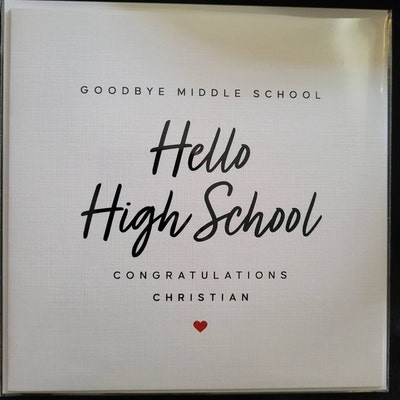 Middle School Graduation Card, for Girl, for Boy, Personalized Middle ...