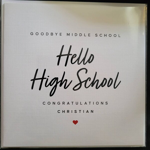 Middle School Graduation Card, for Girl, for Boy, Personalized Middle ...