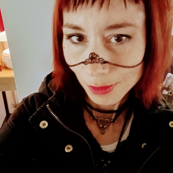 Nose Chain akasha Filigree Face Jewelry Gothic Mask, Goth Valentines ...