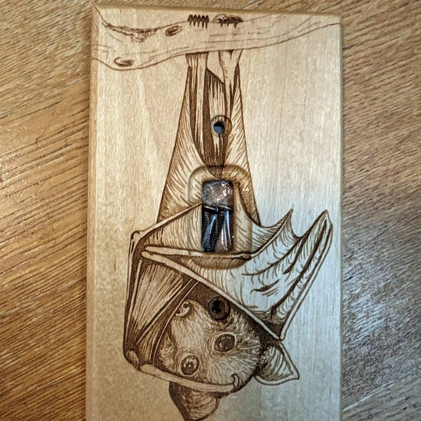 Bat Light Switch Cover - Single Wood Lightswitch Cover Plate - Etsy