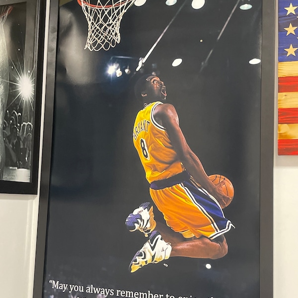 Kobe Bryant Poster Inspirational Wall Art 03 | Mamba Mentality Quote ...
