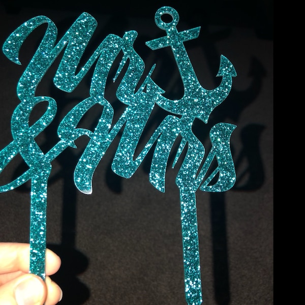 Wedding Cake Topper Nautical Anchor Mr & Mrs Wedding Cake Topper Island ...