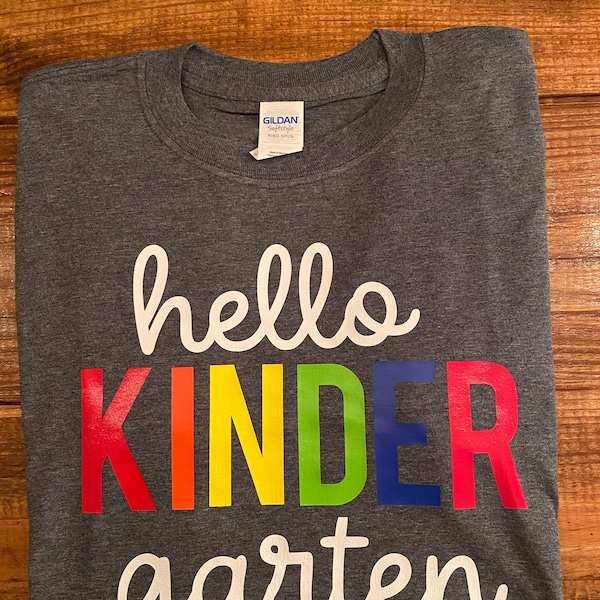Rainbow Hello Kindergarten SVG PNG DXF Cut Files, Back to School Shirt ...