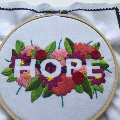 Hope Embroidery Kit, Needlecraft Kit, Embroidery Pattern, Beginners ...