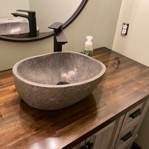 River Stone Vessel Sink | Etsy