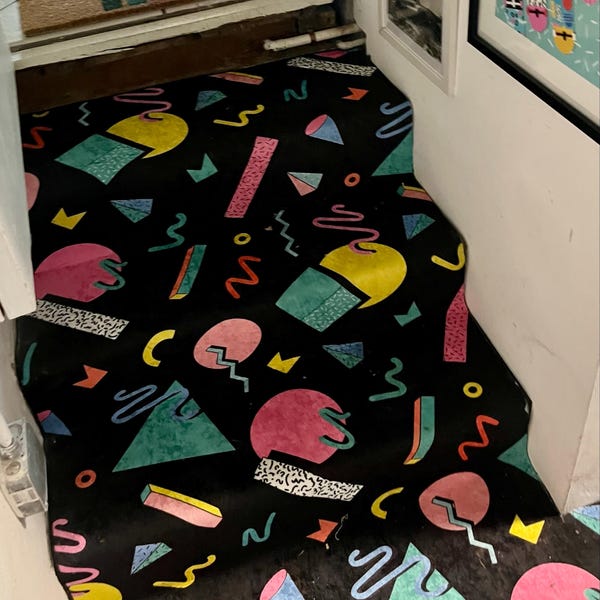 Retro Arcade Carpet, Colorful Trippy Area Rug, 80s 90s Accent Floor Mat ...