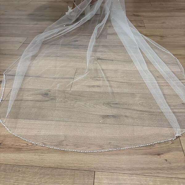 First Communion Veil With Pearls Trim Handmade Communion Veil Holy ...