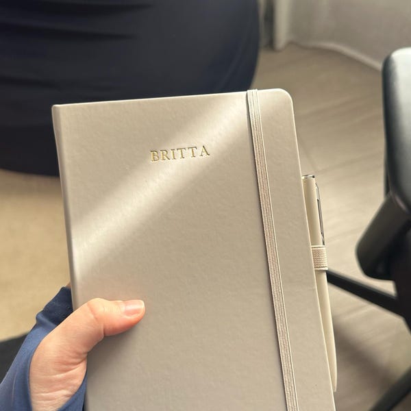 Personalised Journal, Initial Notebook, Grey Notebook, A5 Notebook ...