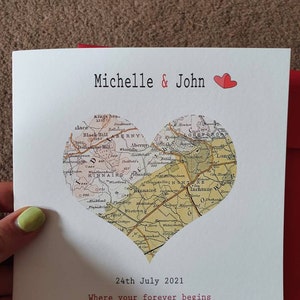 Special Location Map Card Personalised Anniversary Card | Etsy UK