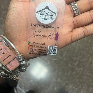 Transparent Business Card Clear QR Code Pvc Acrylic Frosty - Etsy