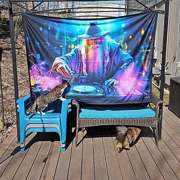 Pyramid DMT Temple Maya Inca UV Tapestry, Blacklight Reactive Wall ...