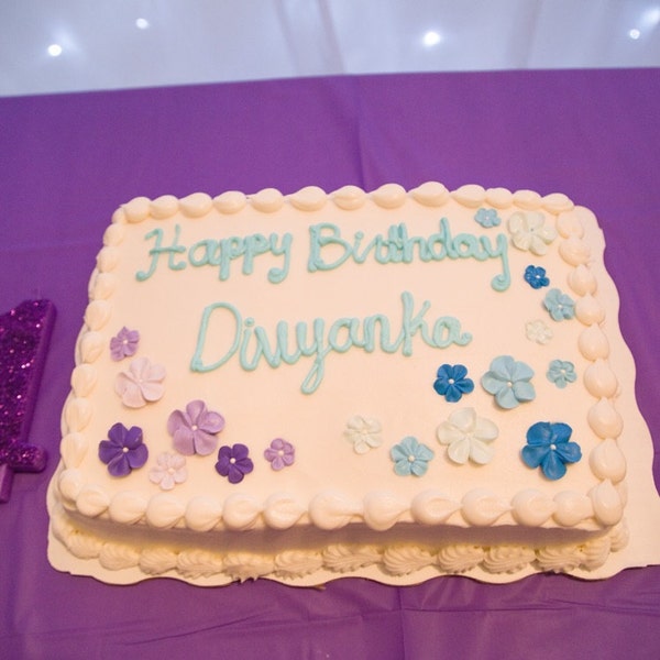 Made to Order | 2 Dozen Royal Icing Blue Flowers | Ombre Cake | 3 Sizes ...