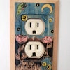 Botanical Outlet Cover Unique Wood Floral Light Switch Fireflies Lights ...