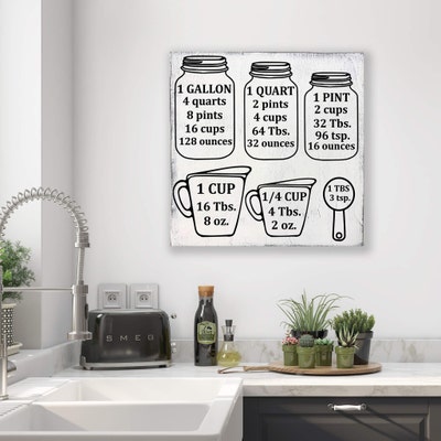 Measuring Cup Conversion SVG, Mason Jar Svg Design, Kitchen Decor Svg ...