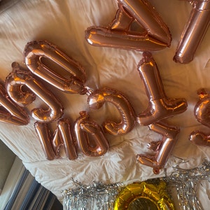 CONGRATS Cursive Balloon Banner W/ Custom Name Cursive Letter - Etsy