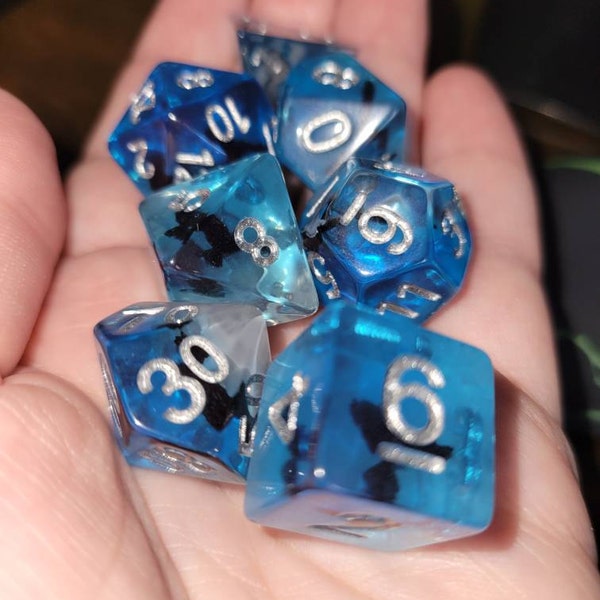 Dragon Scale - Ancient Silver Old School 7 Piece Dnd RPG Metal Dice Set ...