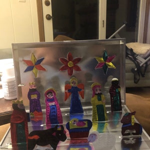 TIN NATIVITY Set, Folds FLAT Traditional Mexican Nativity, Mexican ...