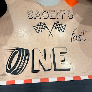 First Birthday Decal Fast One Backdrop Fast One First Birthday Happy ...