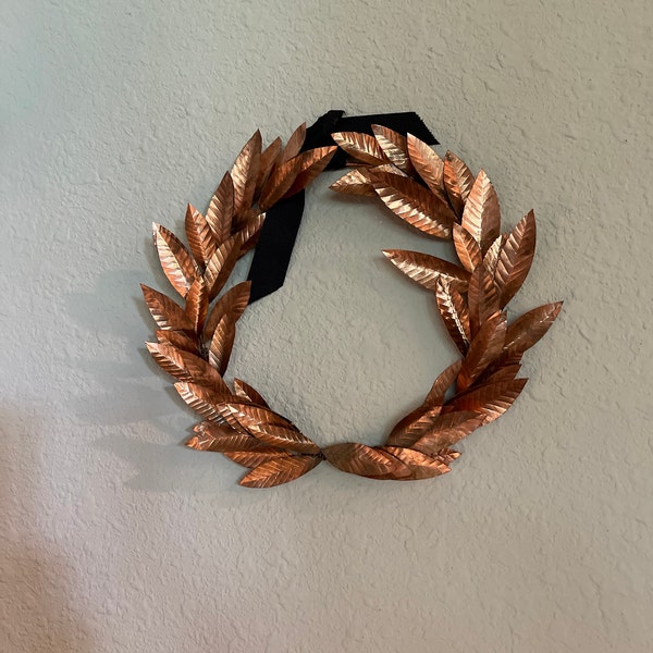 Handcrafted Brass Laurel Wreath: All-season Gold Metal Wall Art - Etsy