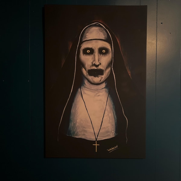 Valak "lights Out Version" Painting Replica Print Canvas (demon Nun ...