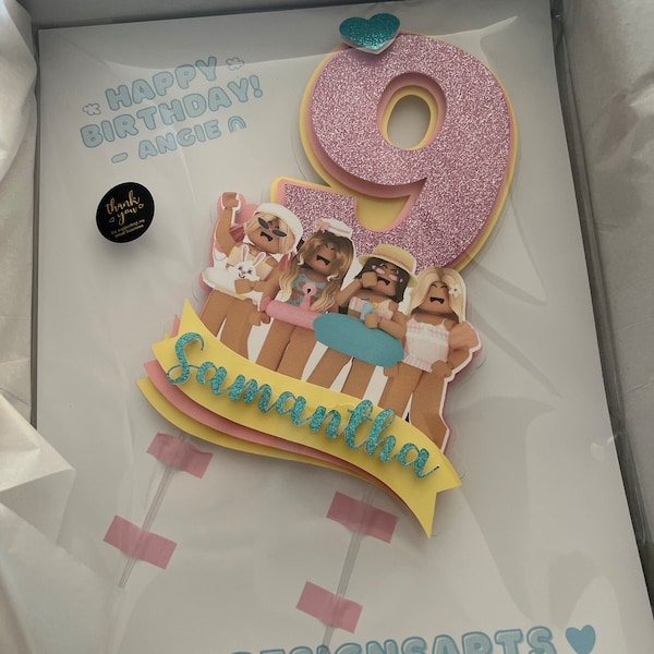 Girl Pool Roblox Cake Topper Shipped to You * Pink Roblox Birthday ...
