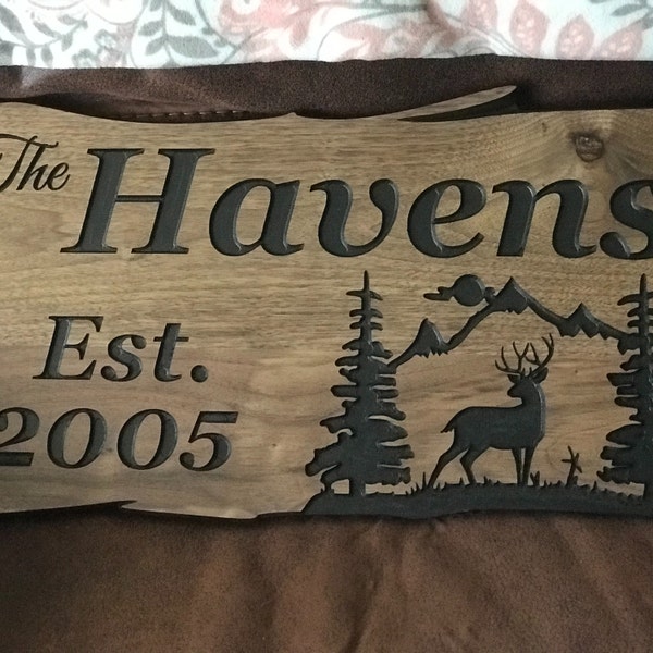 Custom Wood Sign Family Name Sign Rustic Home Decor Welcome Sign ...