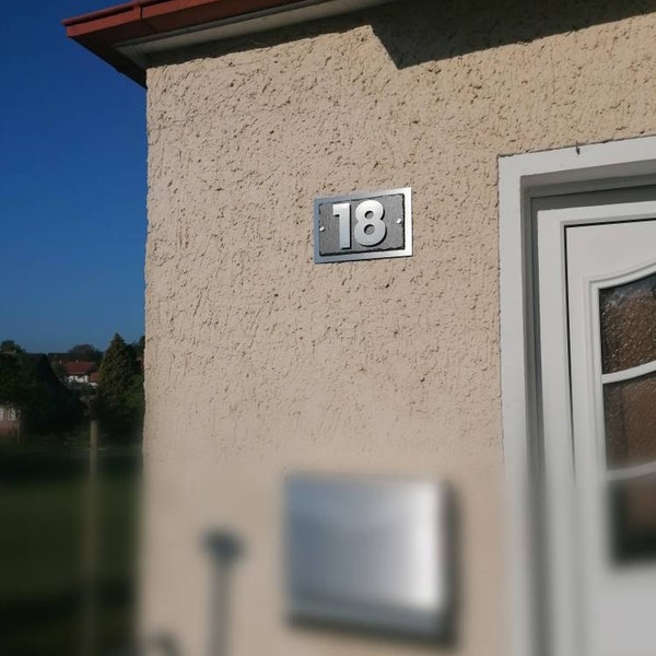 Exclusive 3D House Number **small Single** Brushed Stainless Steel ...