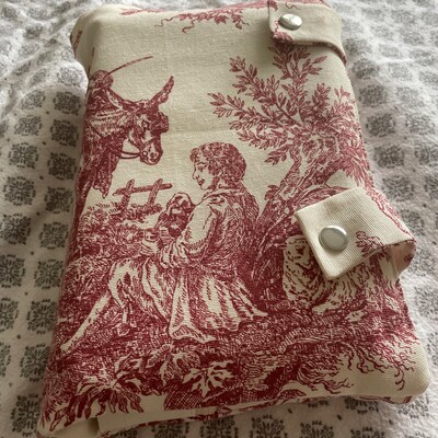 Toile De Jouy Fabric,book Sleeve, Book Bag, Book Purse, Book Protector ...