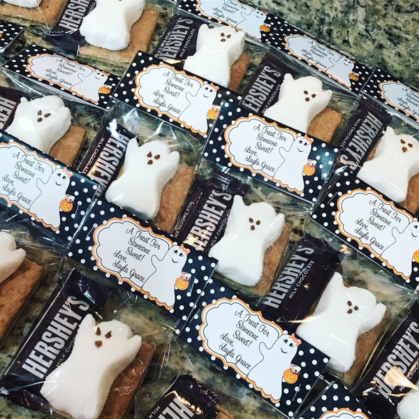 Halloween Ghost Treat Bag Topper, Ghost Girl Treat Bag Topper ...