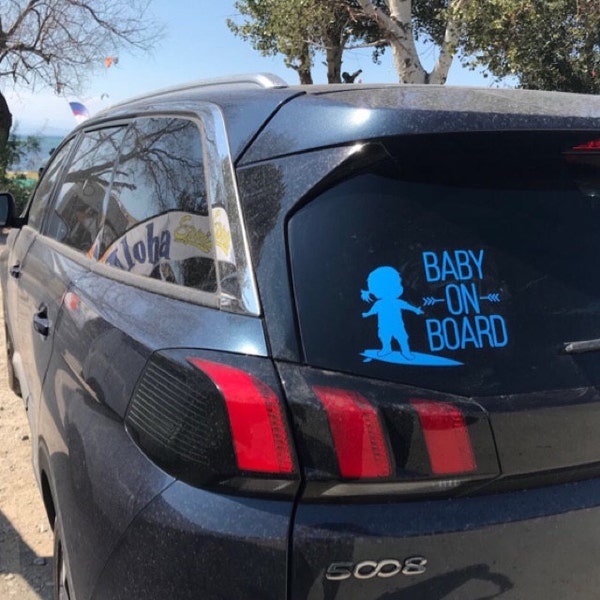 Car Sticker Baby on Board Sign Skateboarding, Skater BOY, Vinyl on ...