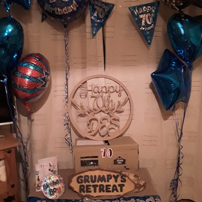 Personalised Birthday Wooden Name Hoop Circle Sign Wall Plaque Wood MDF ...