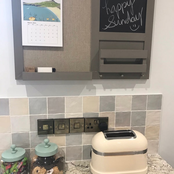 Oak Framed Fabric Pinboard | Finished With Wax | Narrow Framed Pin ...