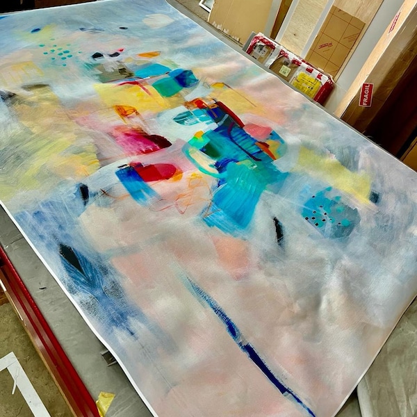 Soft Pastel Wall Art, Abstract Painting Giclee Print, Large Fine Art ...