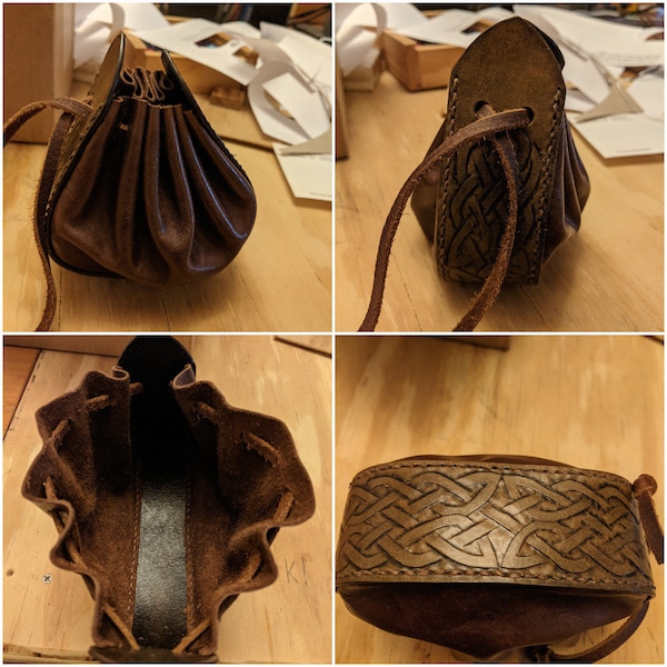 Leather Drawstring Pouch Pattern / Dice Pouch Pattern / Dice Bag ...