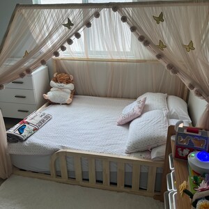 Kids Bed Canopy for Girls, Soft Smooth Play Tent, Crib Netting, Reading ...
