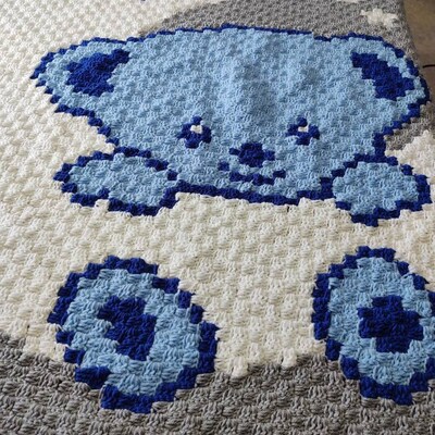 C2C Bear on the Moon Baby Crochet Pattern / C2C Baby Blanket / C2C Baby ...