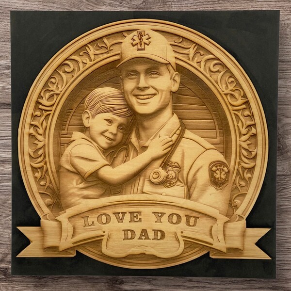 Father's Day & Memorial Day 3D Illusion Digital Design for Laser ...