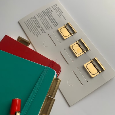 6 Pcs Brass Paper Clips,brass Metal Index Clip, Brass Bookmark - Etsy