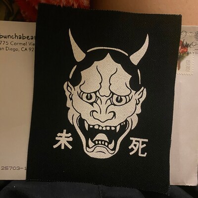 Evil Mask, Oni Mask, Traditional, Punk, Patches, Patch, Sew on Patch ...