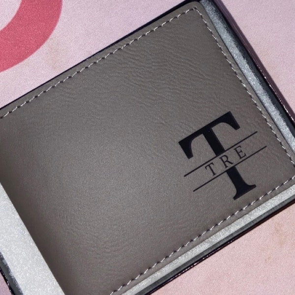 Personalized Men's Wallet, Custom Engraved Leather Wallet - Groomsmen ...