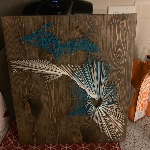 String Art Two State Wooden Sign, String Art Sign, Christmas Present ...