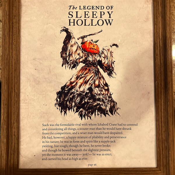 The Legend of Sleepy Hollow Book Page, Rustic Halloween, Farmhouse, the ...