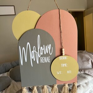 BOHO Baby Hospital Door Hanger Sign Baby Shower Gift - Etsy